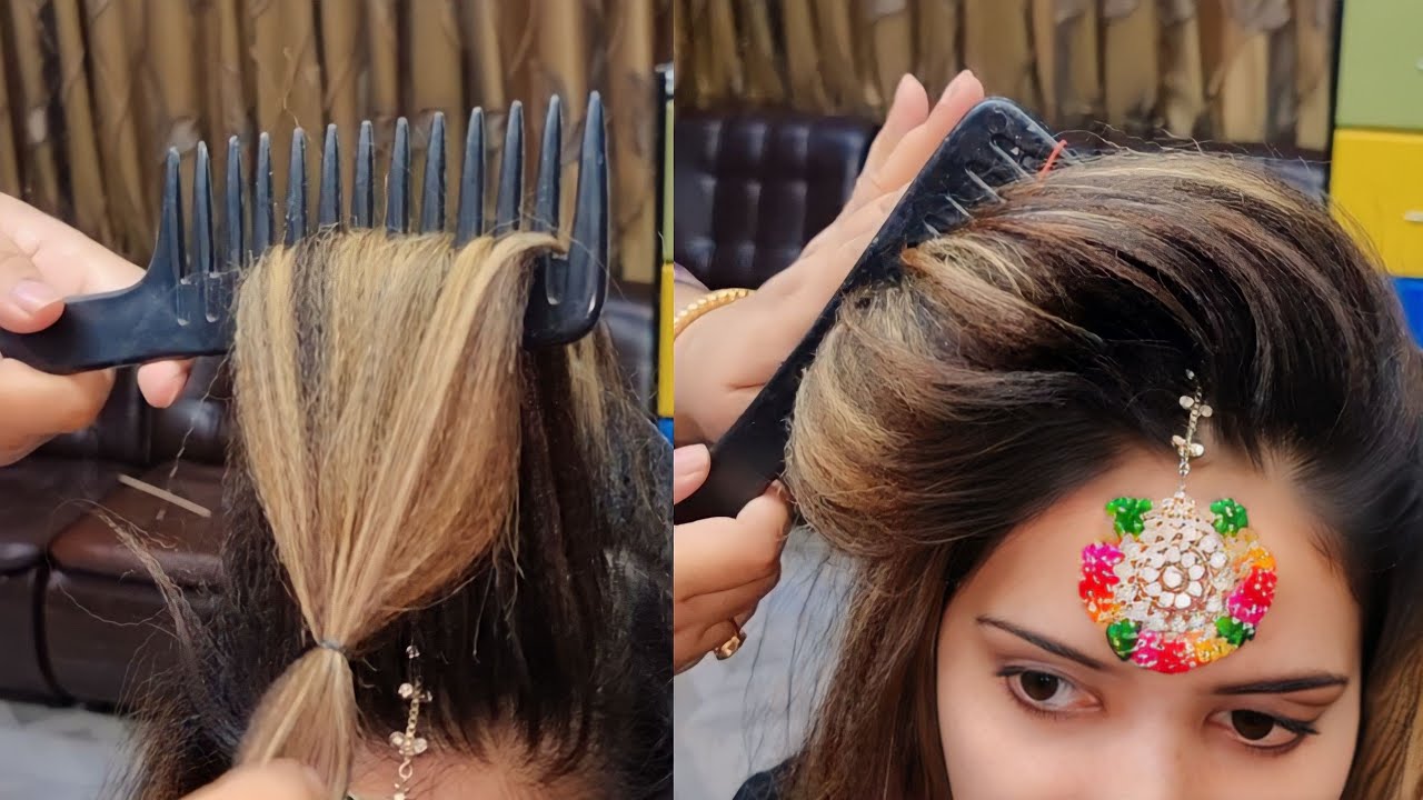 Real Bridal Hairstyle Tutorial | How To Create Lines At Hair On Side ...