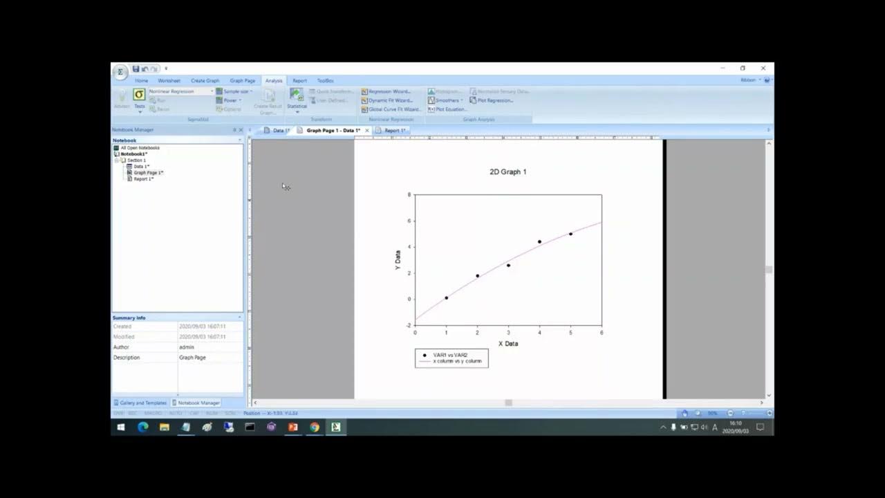 SigmaPlot による非線形回帰 - YouTube
