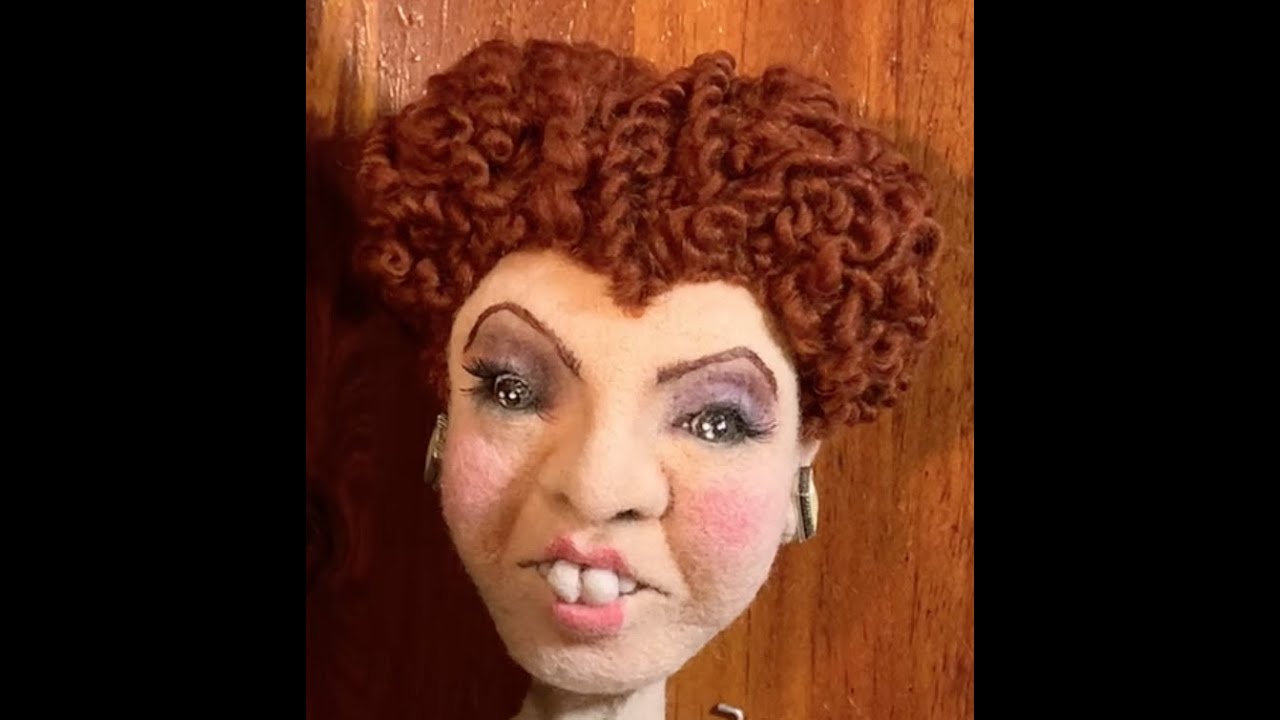 How to make doll hair, needle felted doll. - YouTube