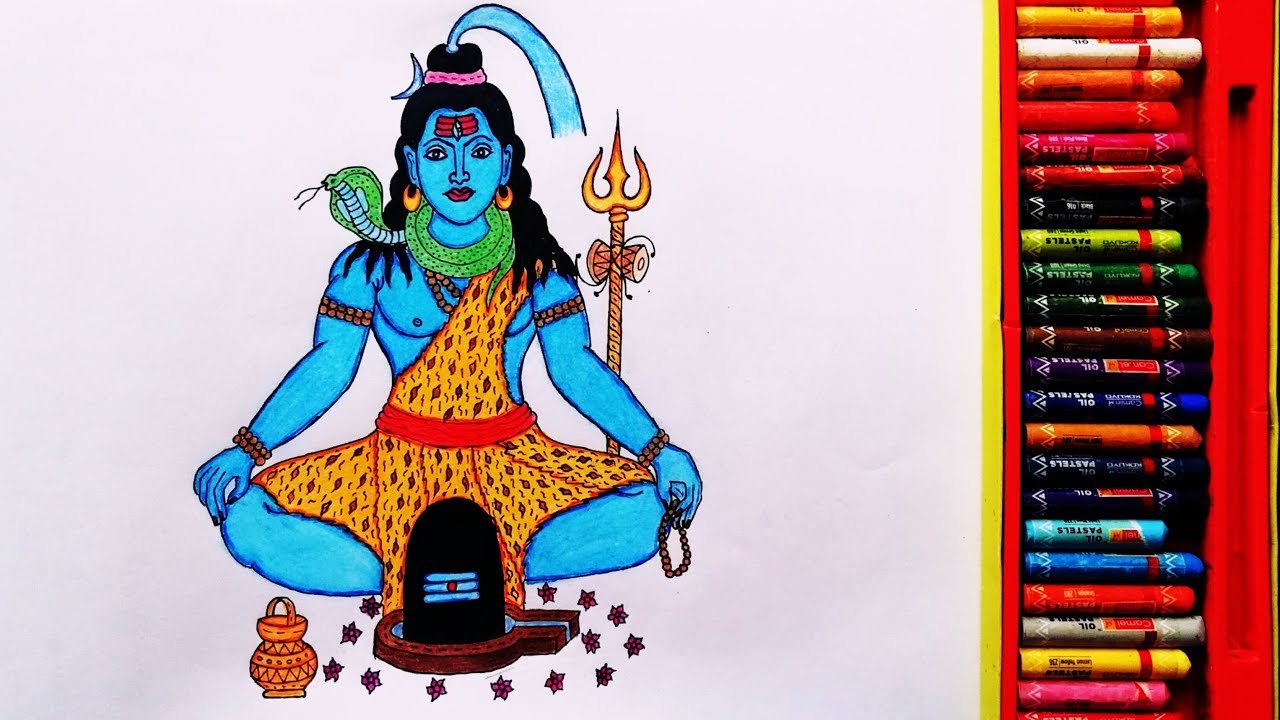 How to Draw God's Bhole Nath Time-lapse Drawing | Painting Of Lord ...