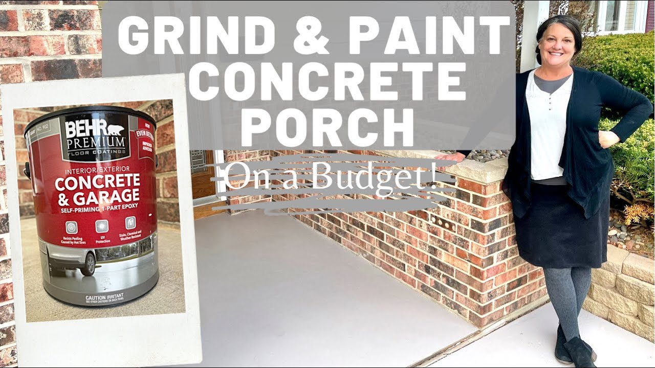 Painting Front Porch Concrete: Update with Angle Grinder and Behr ...