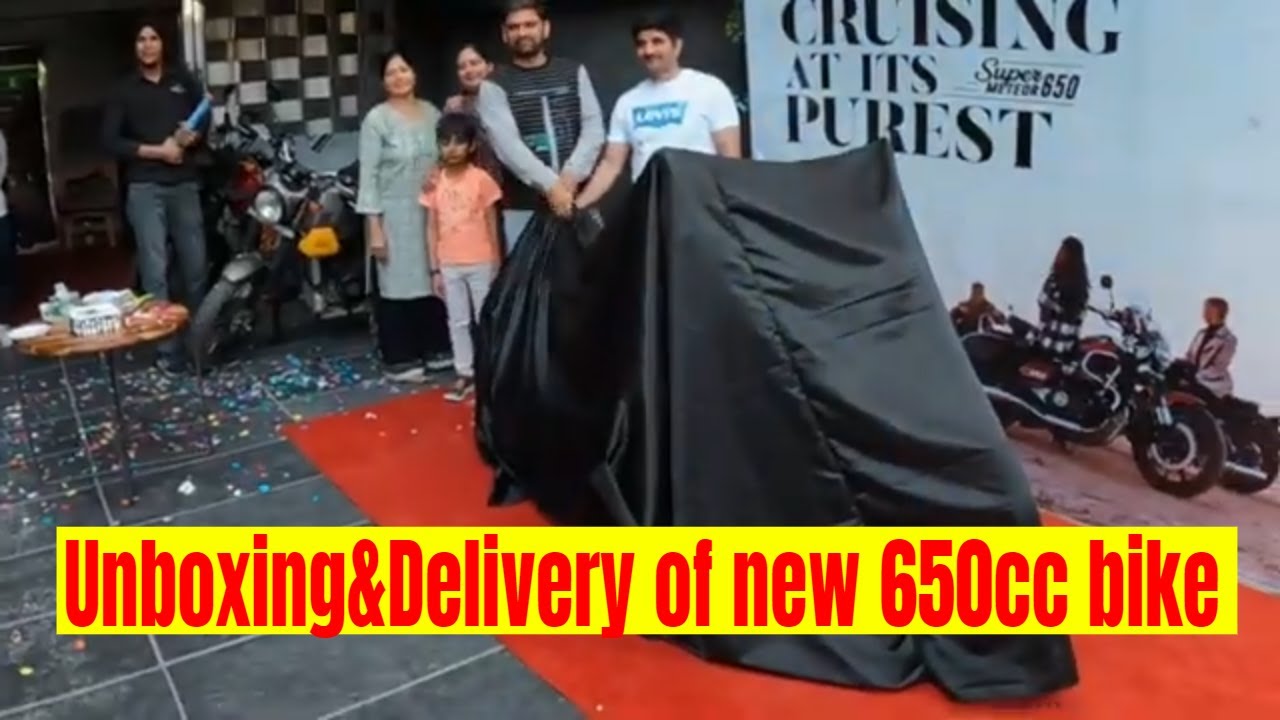 "Unboxing and First Ride: Super Meteor 650 Bike Delivery Ceremony" # ...