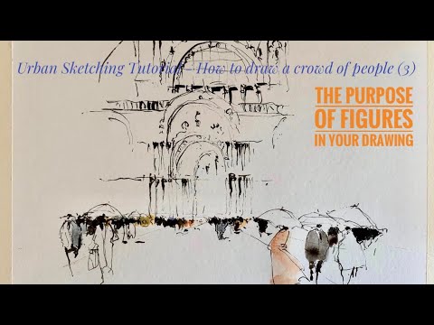Urban Sketching Tutorial - simplify the figures of the drawing - YouTube