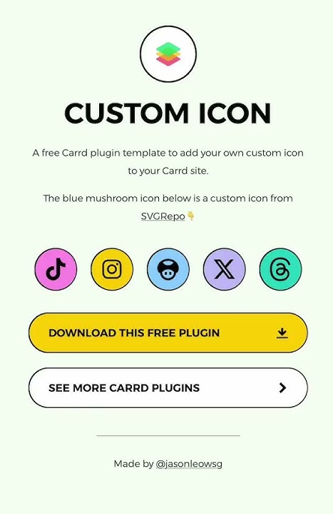 Add custom icons to your Carrd site | #carrd #carrdco #carrdplugins - YouTube