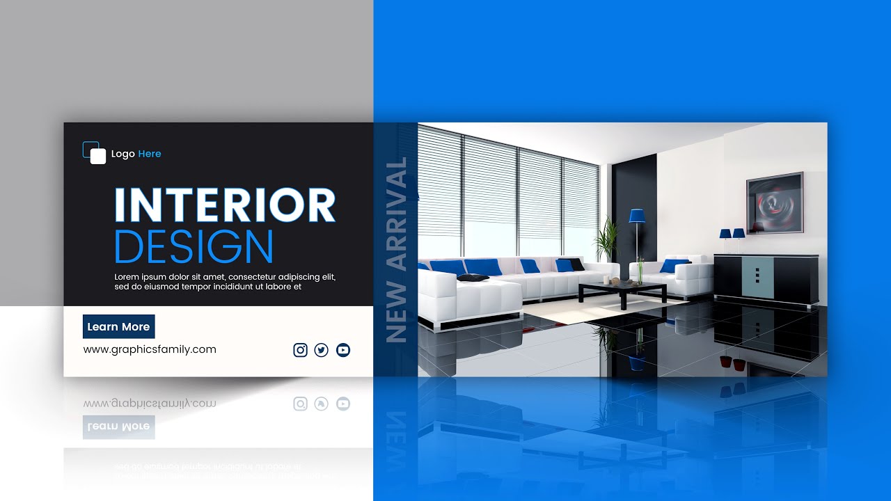 How to Design Interior Web Banner in Adobe Photoshop - YouTube