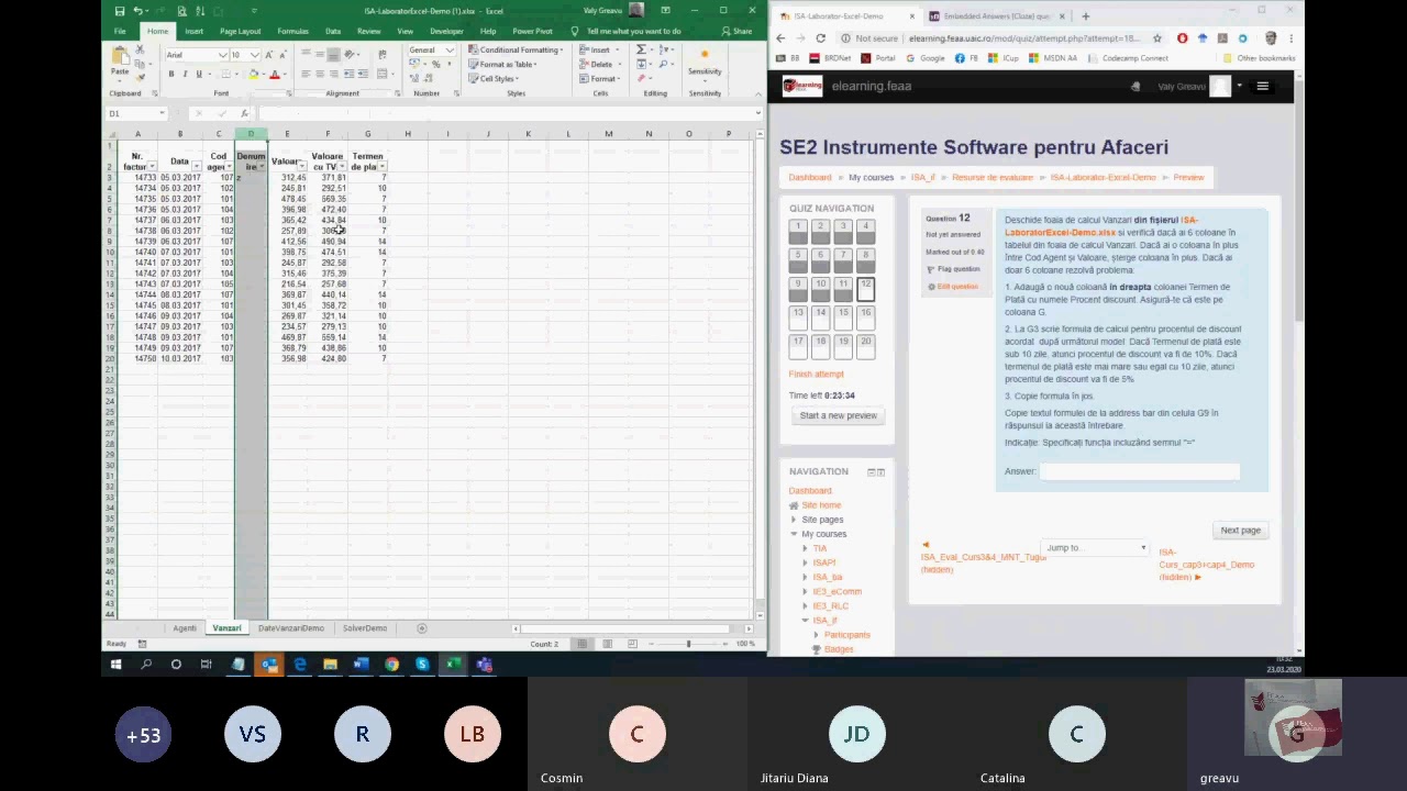 ISA Laborator Excel Moodle Demo - YouTube