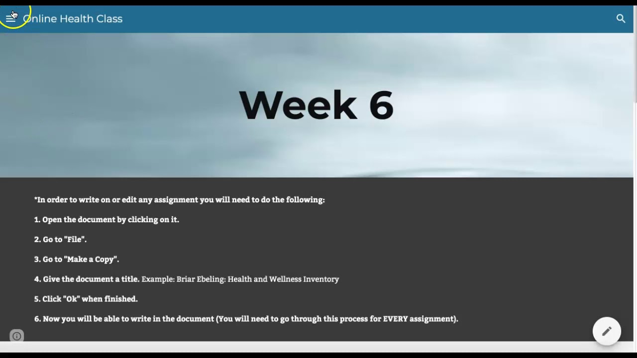 Welcome to the Online Health Class! - YouTube