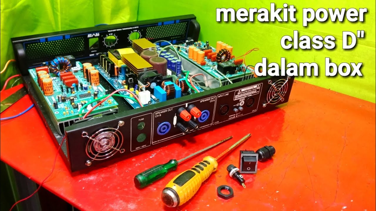 Pemasangan power ampli class D" pada box amplifier - YouTube