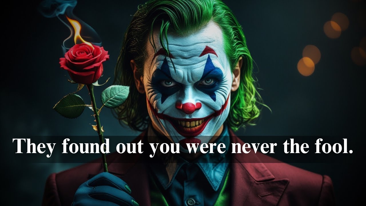 They found out you were never the fool, they were the entertainment ...