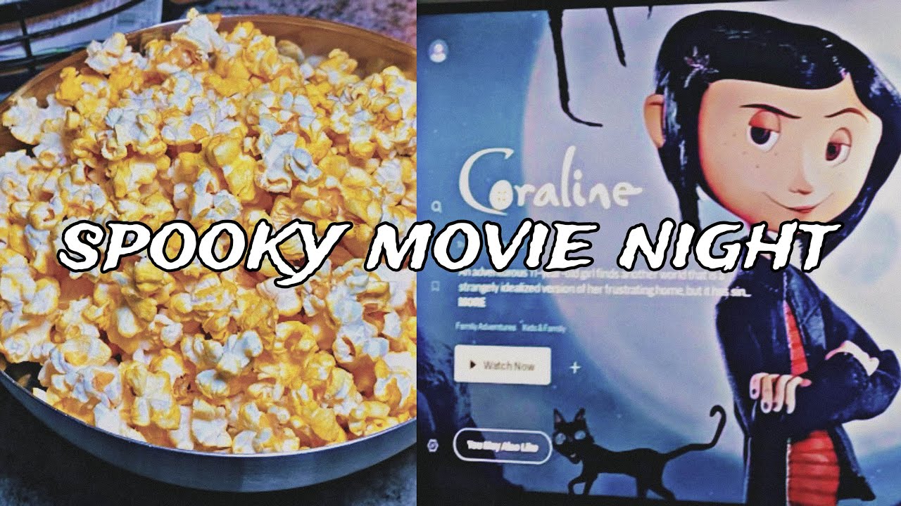 *spooky* movie night | coraline!! + making popcorn | Tasia’s Vlogtober🎃 ...