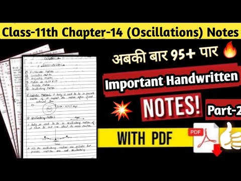Class 11 physics chapter 14 notes | Class11 Oscillations handwritten ...