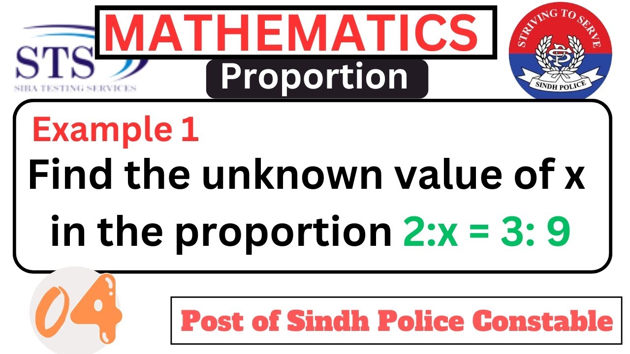 Proportion | Basic Mathematic | Examples of Proportion | Sindh Police ...