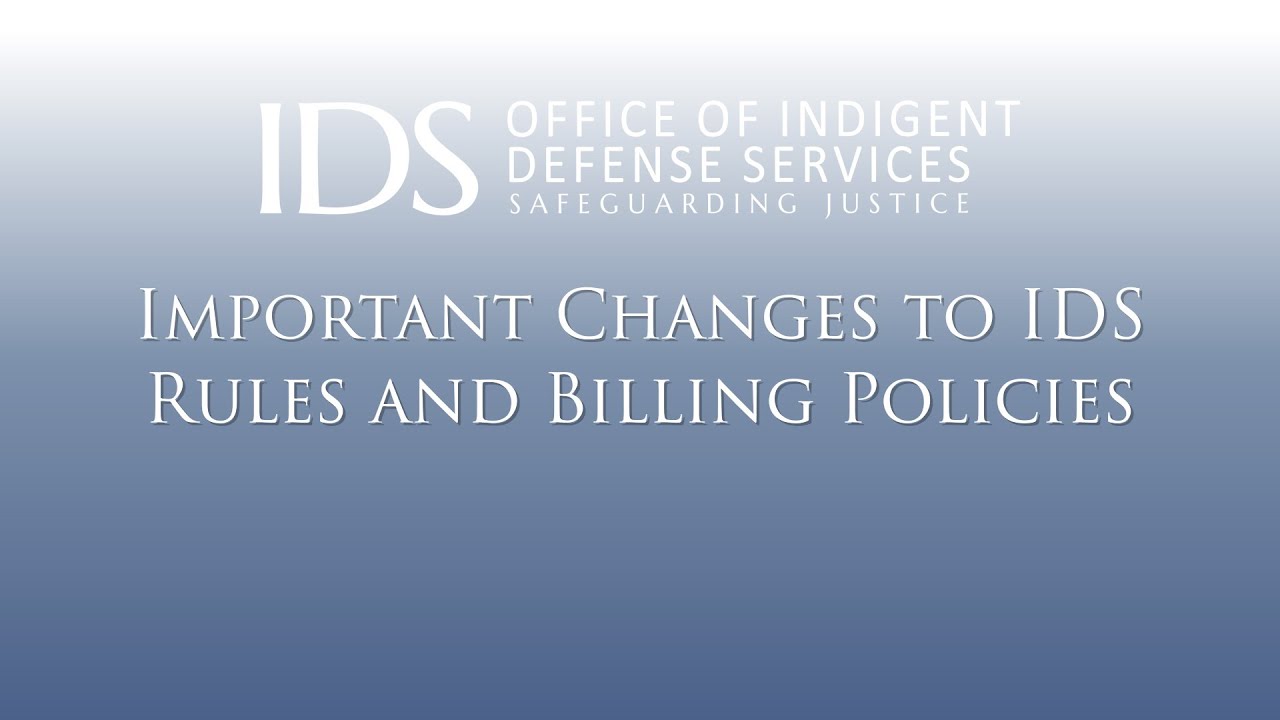 Important Changes to IDS Rules and Billing Policies - YouTube