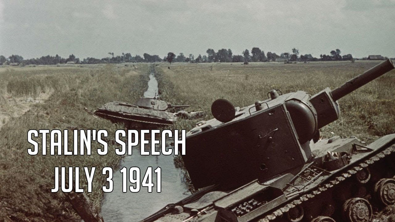 Stalin's speech July 3 1941 color ☭ Речь Сталина 3 июля 1941 в цвете ...