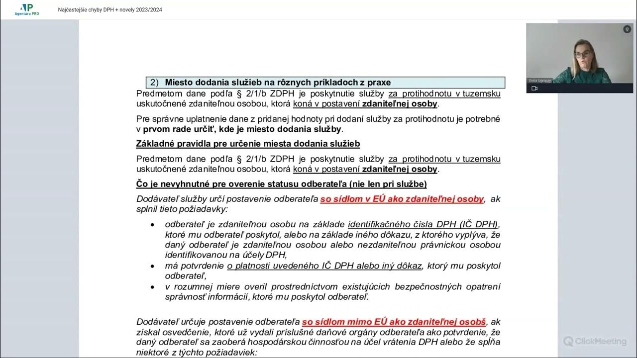 videoškolenie - Najčastejšie chyby DPH + novely 2023/2024 - ukážka - YouTube