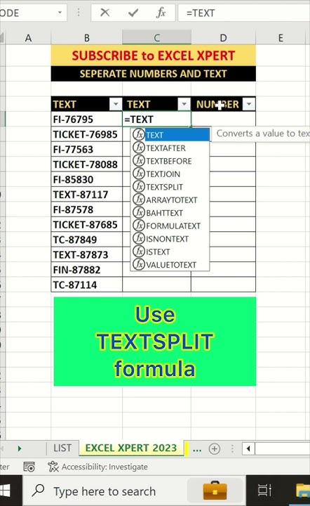 "Excel Trick: Separate Text from Numbers in Seconds #excel #excelformula - YouTube