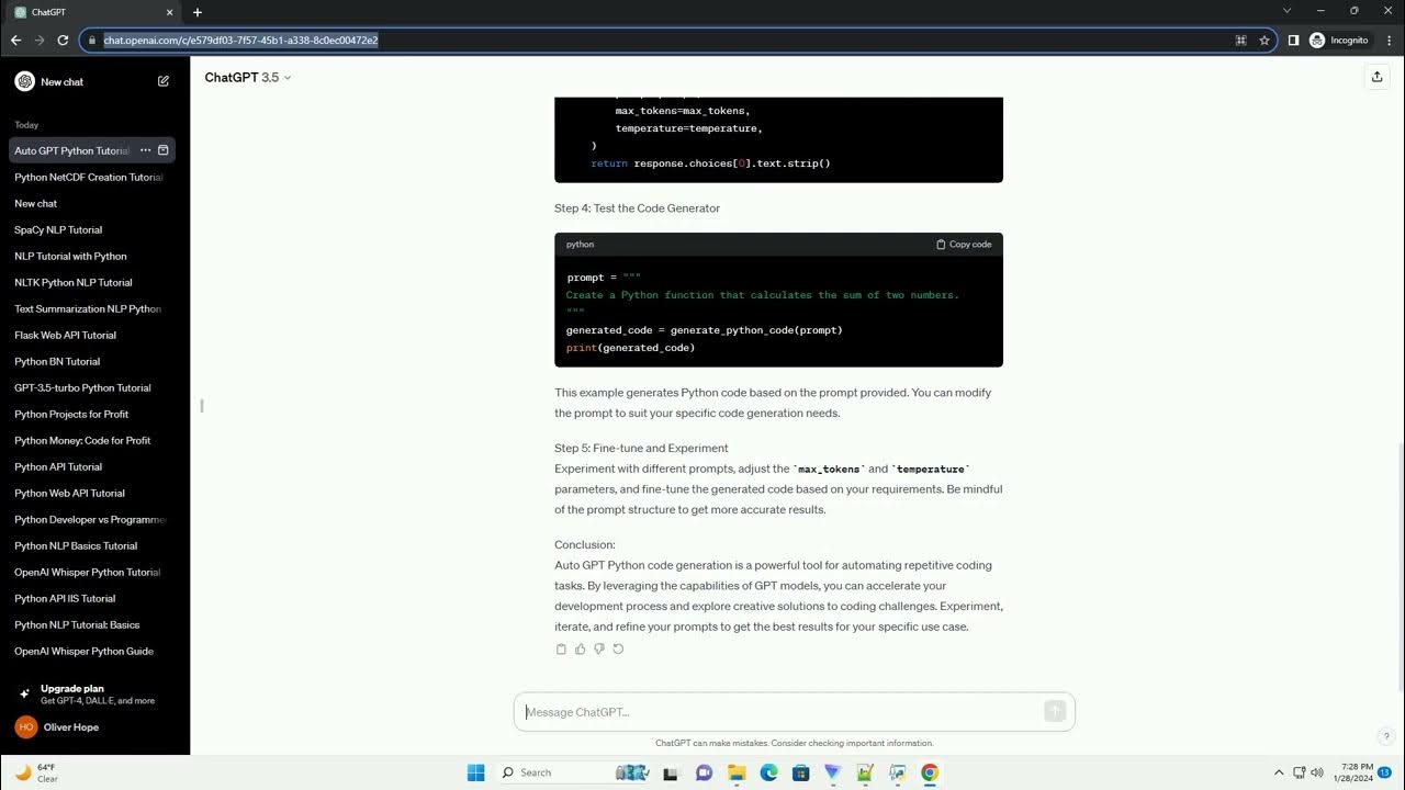 auto gpt python code - YouTube
