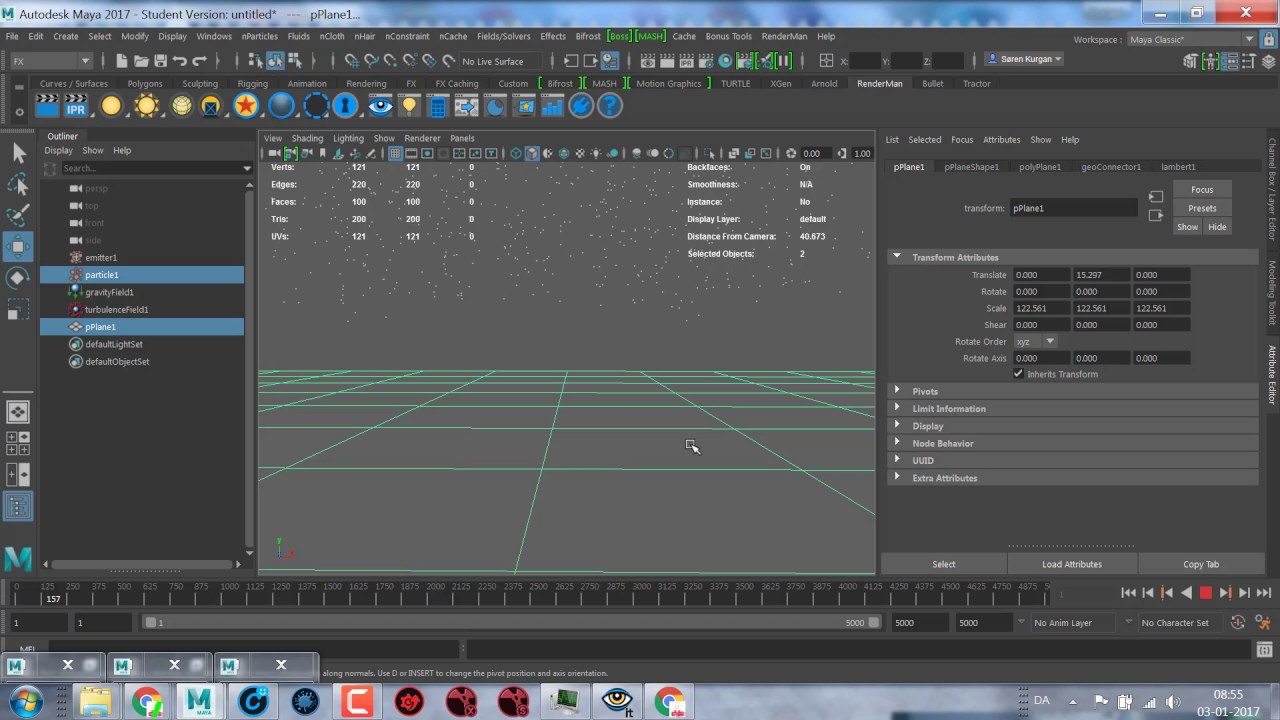 making snow in maya (danish) - YouTube