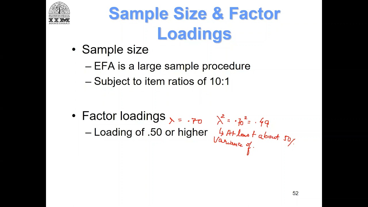 Module 3 (Lecture 9): EFA Basics - Sample Size & Factor Loadings - YouTube