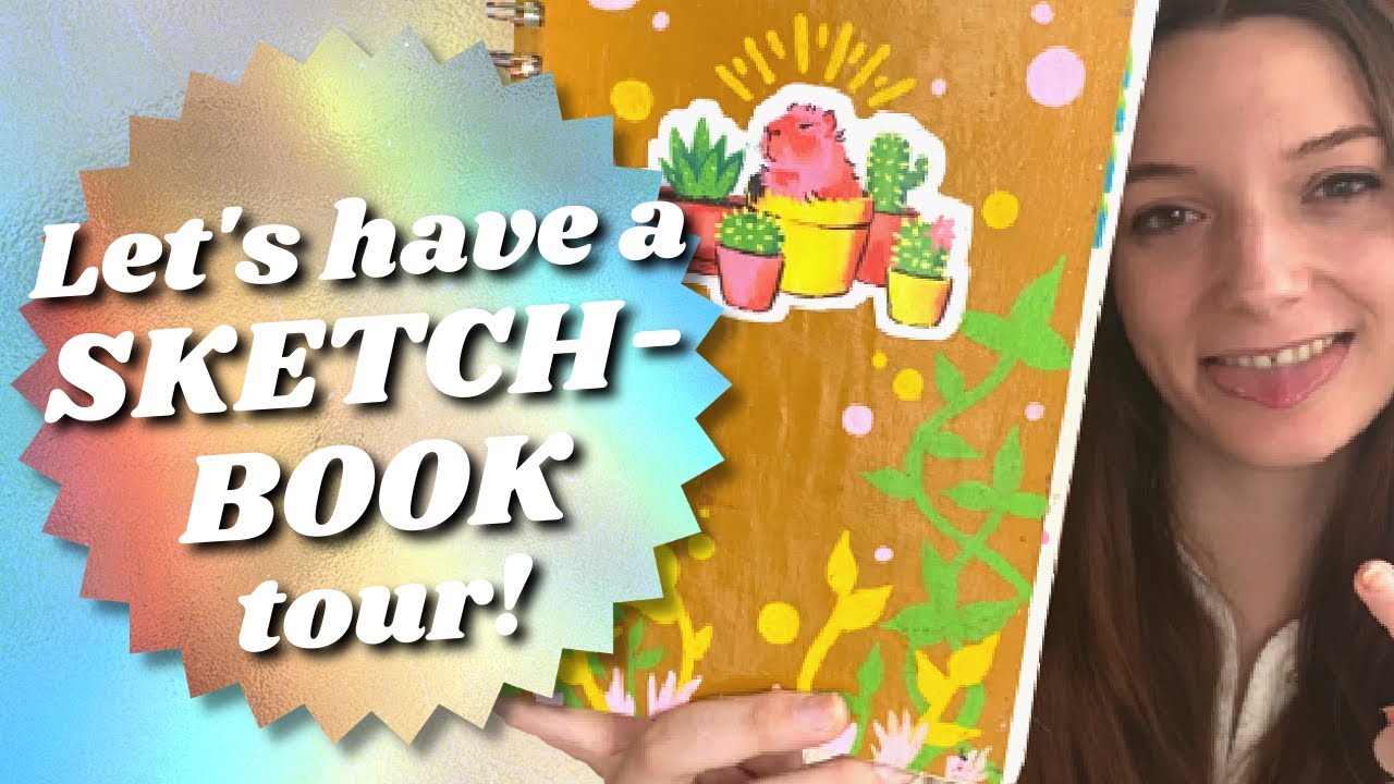 Touring my first fully completed sketchbook! | Posca pens, jelly ...