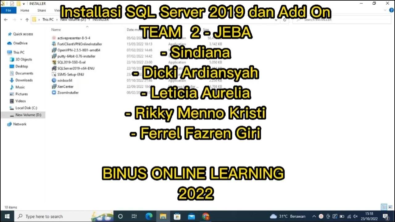 Installasi SQL Server 2019 beserta SMSS dan Visual Studio - Binus Online Learning - YouTube