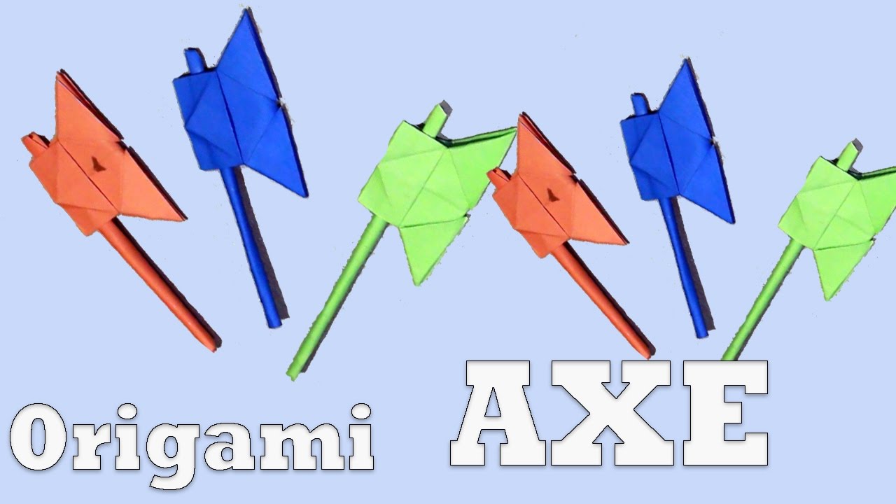How to Make a Paper Battle Axe – Easy Origami Battle Axe tutorial 💌 ...