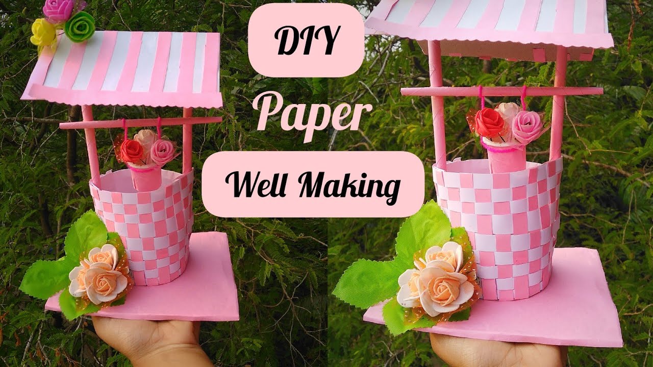 DIY paper well making / how to make mini paper well at home - YouTube