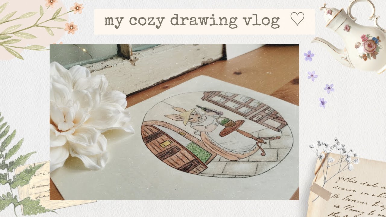 my (first) cozy drawing vlog // Peter Rabbit-inspired // my cottagecore ...