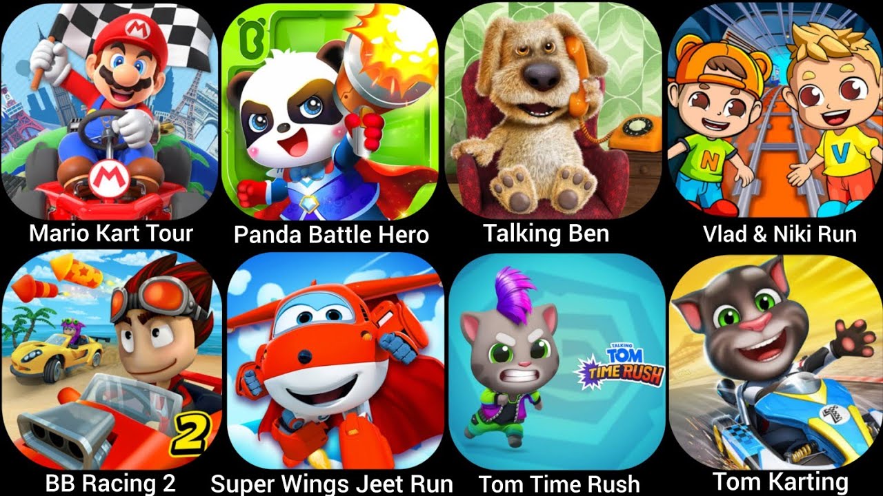 Mario Kart Tour, Panda Battle Hero, Talking Ben, Vlad & Niki Run,BB ...