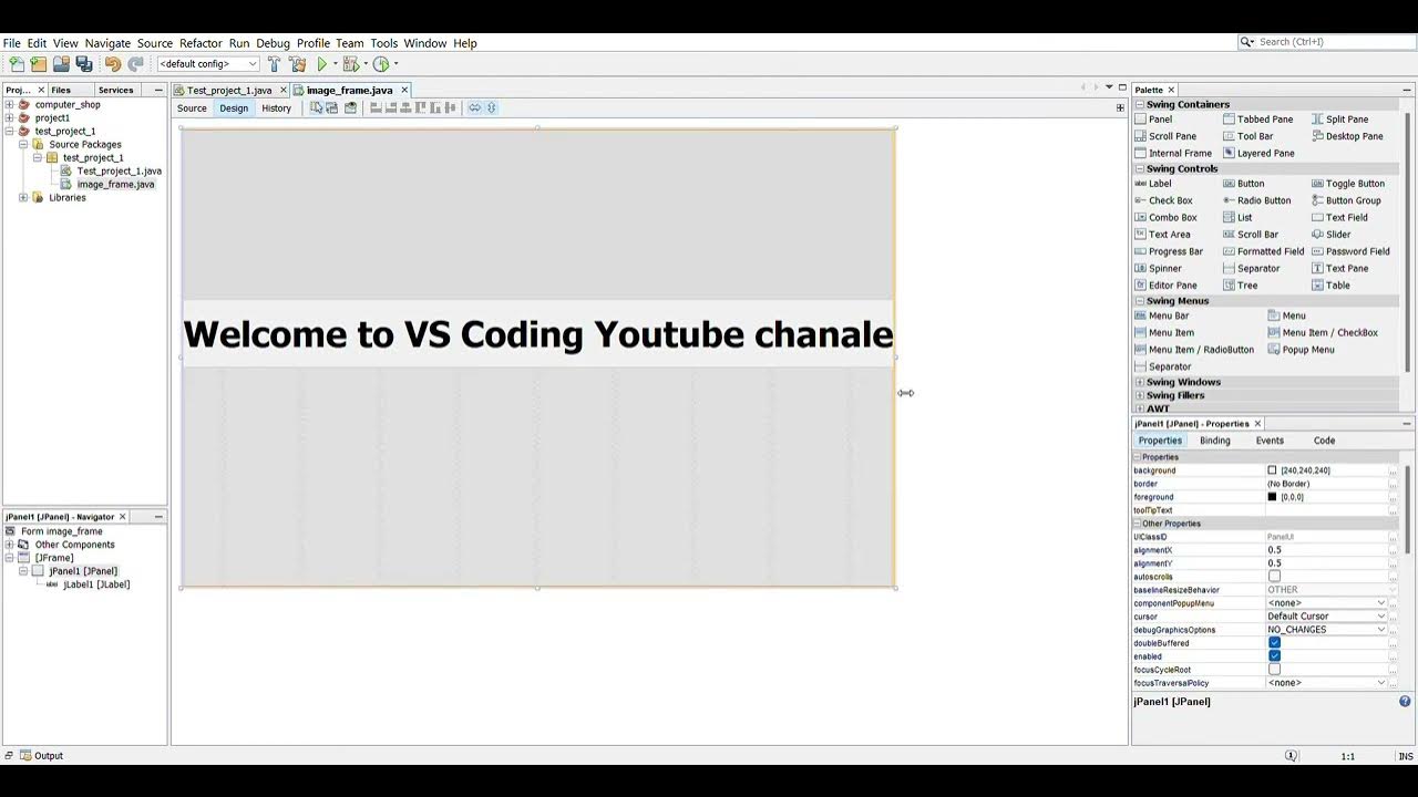 How to add a image for the background in NetBeans - YouTube