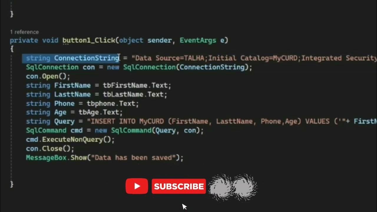 How to Connect SQL Server Database to C# app (easy process) | Visual Studio C# with SQL - YouTube