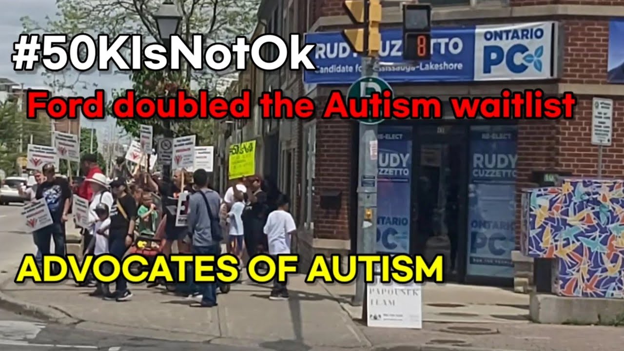 Advocates of Autism (Ford doubled the Autism waitlist) Peaceful Protest ...
