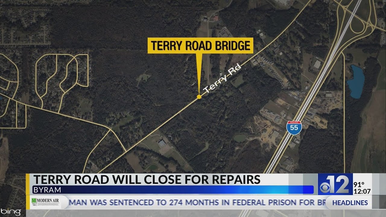 Terry Road to close for bridge repairs in Byram - YouTube