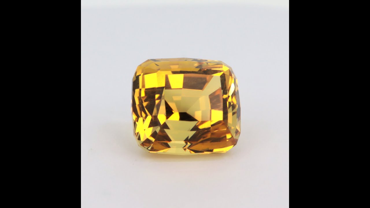 7.5ct custom cushion cut golden beryl gemstone - YouTube