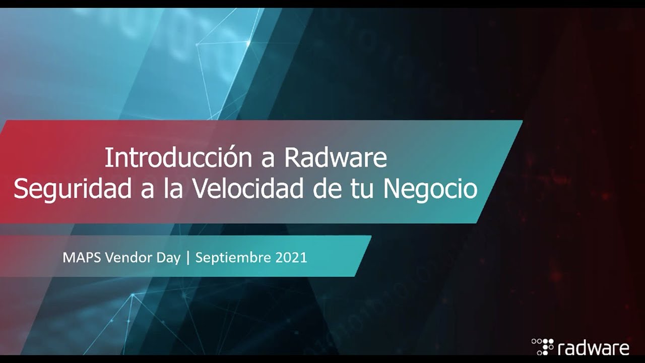 RADWARE Vendor Day - Presentación de la marca y sus soluciones - YouTube