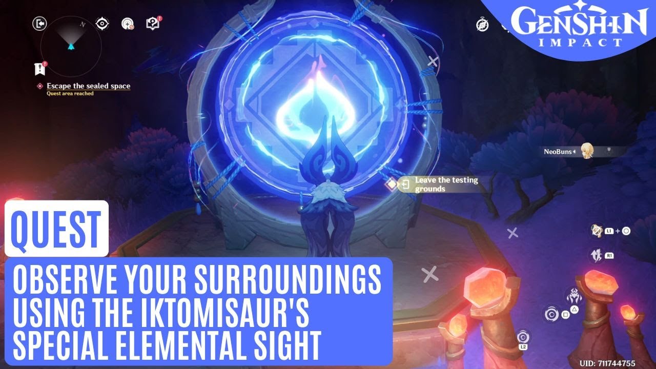 Observe your surroundings using the Iktomisaur's Special Elemental Sight Genshin Impact - YouTube