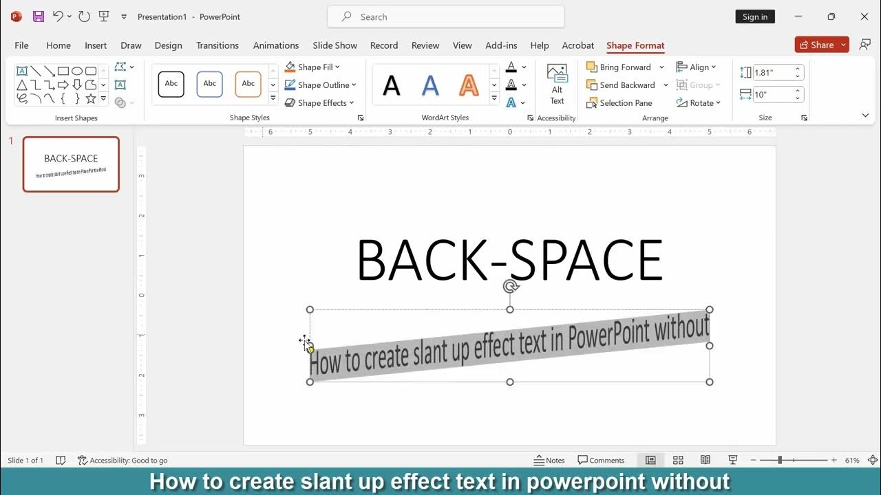 How to create slant up effect text in PowerPoint without - YouTube