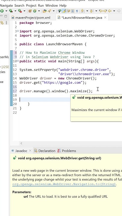 How To Maximize Chrome Window In Selenium Webdriver Using Java Shorts Javaselenium Youtube