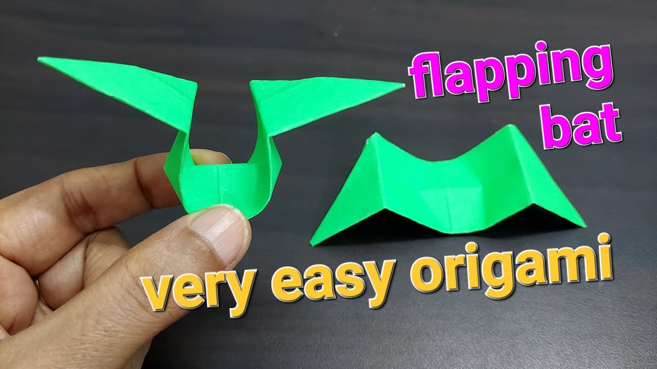 how to make very easy origami flapping bat 🦇 like paper toy - YouTube