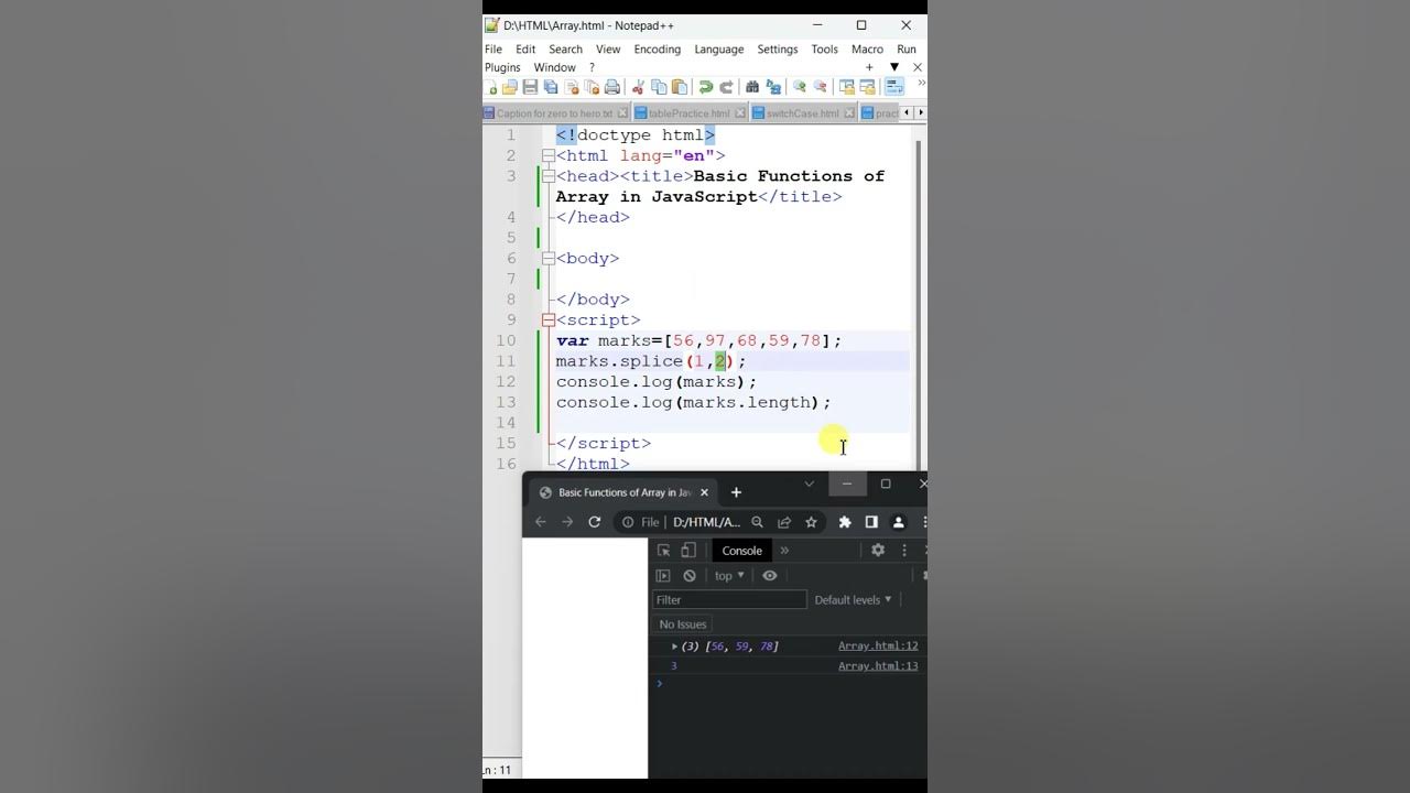 Delete elements from any position of the array in JavaScript? | Tech Tutorial | Praveen Kumar ...