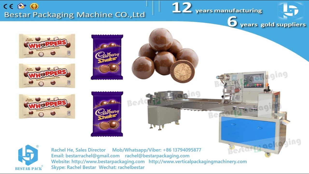 Bestar high speed horizontal packing machine for chocolate balls single ...