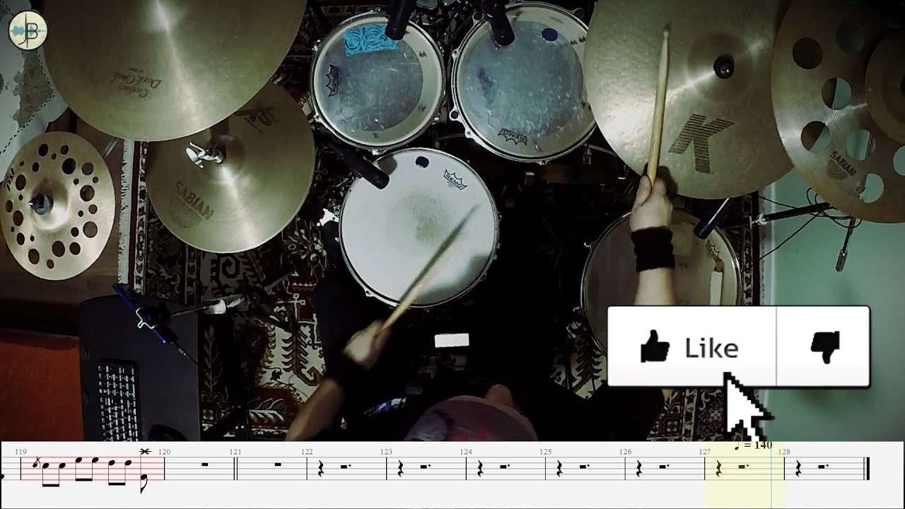 Three Days Grace - Never Too Late (Drum cover with tablatures) - YouTube