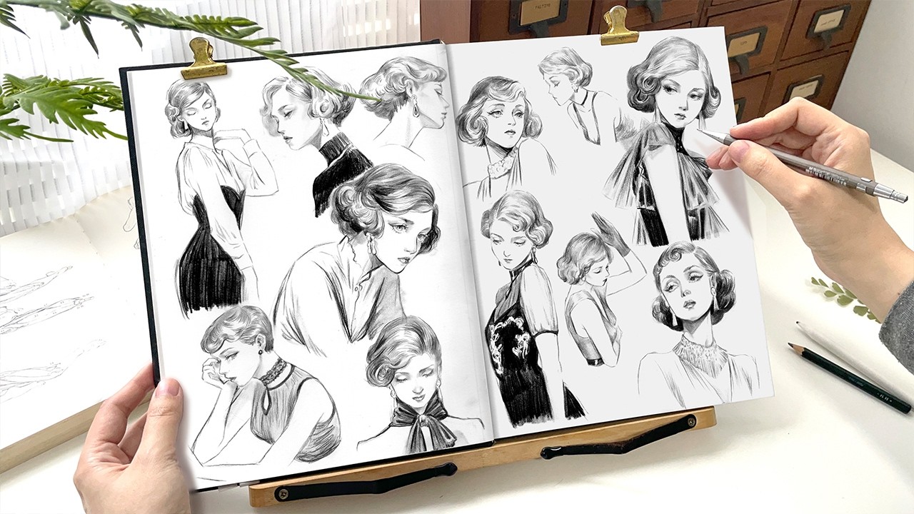 How I Practice Portrait Drawing｜Capturing the Flapper Style of the ...