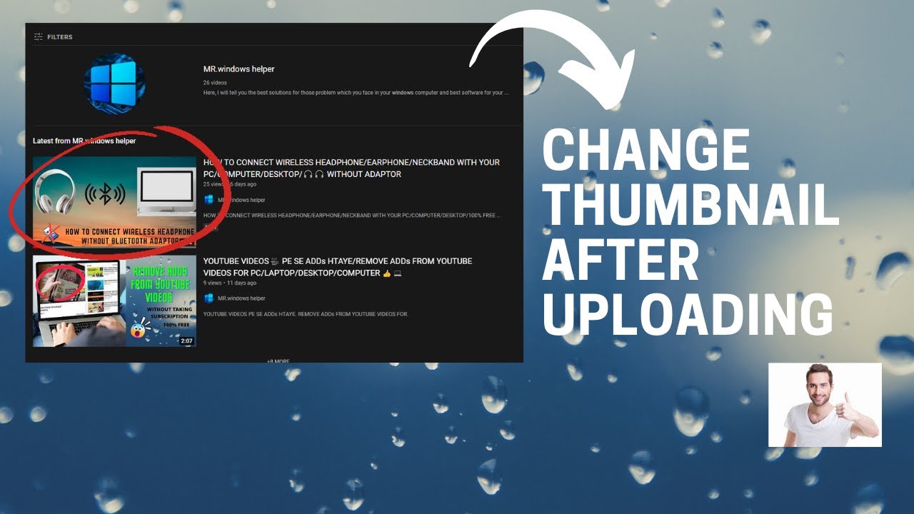 CHANGE THUMBNAIL OF VIDEO AFTER UPLOADING/VERY EASY STEPS/FOR PC/LAPTOP ...