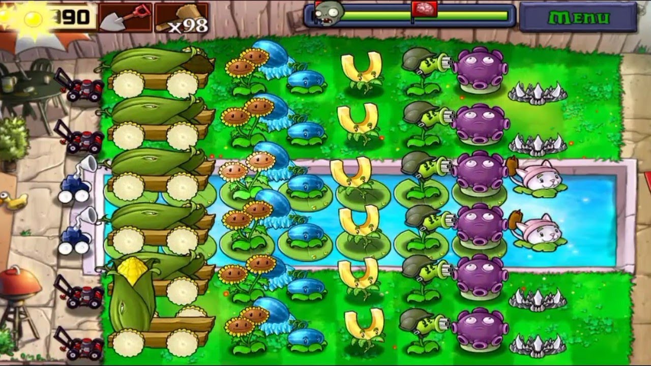 Plants vs Zombies - Survival Endless - All Upgraded Plants Strategy vs ...