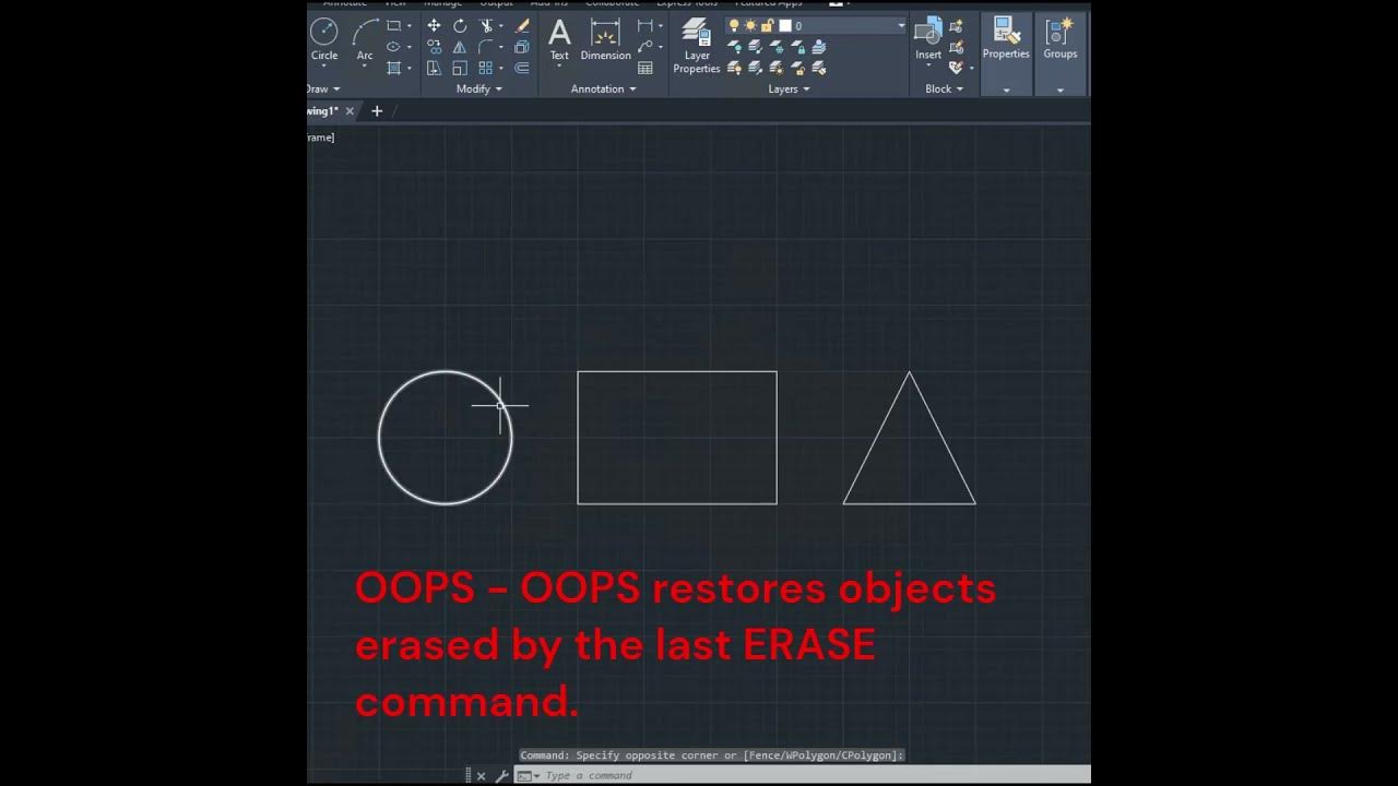 OOPS vs Undo in #autocad - YouTube