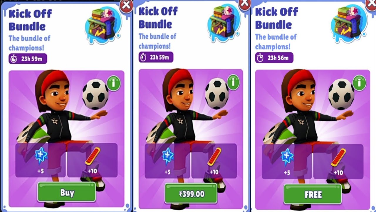 HOW TO GET KICK OFF BUNDLE FOR FREE IN SUBWAY SUFFERS WORLD TOUR 2021 ...
