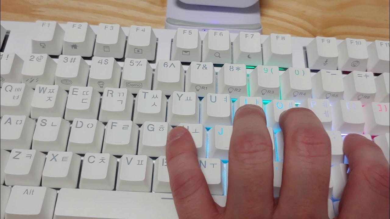 [내돈내산] 앱코 해커 K995P V3 RGB 완전방수 무접점 키보드 45g 화이트 타건음 - YouTube