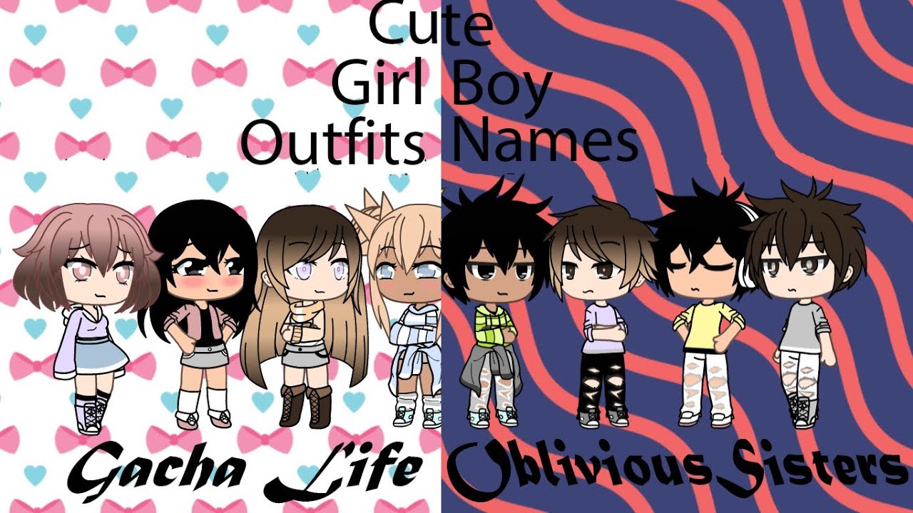 Cute GirlBoy Outfits & Names Gacha Life ObliviousSisters - YouTube