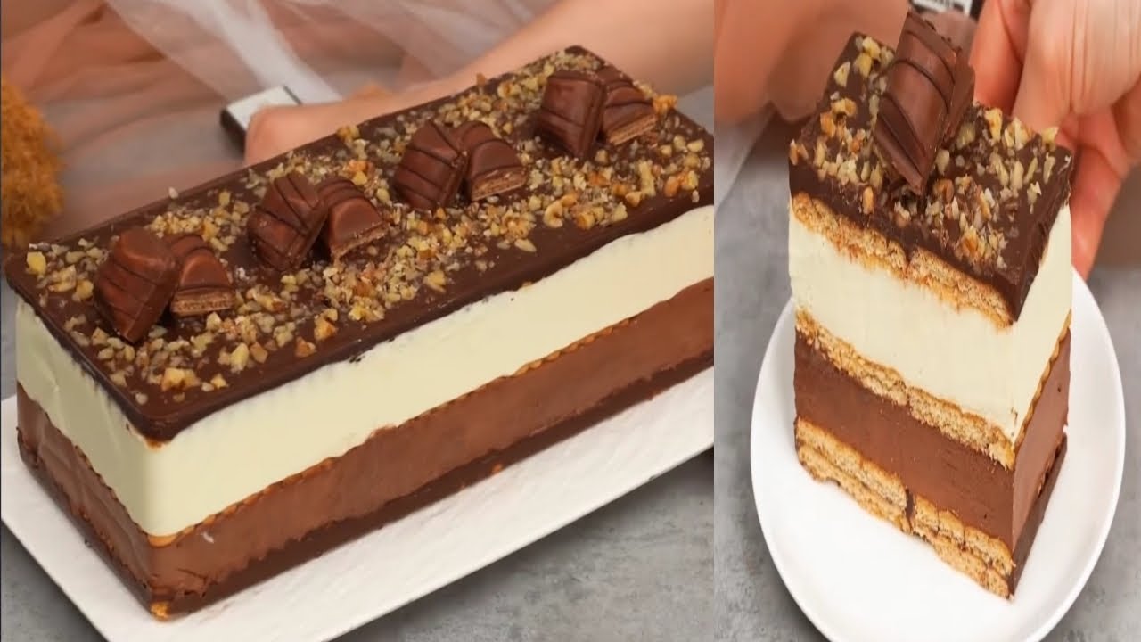 kinder & Nutella chocolate cake dessert. kinder dessert recipe. yummy ...